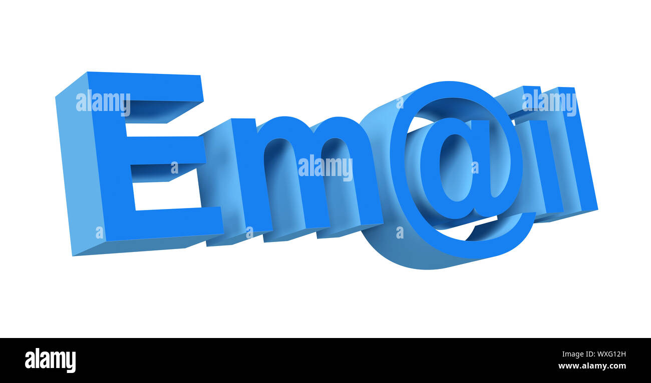 3d email symbol on a white background Stock Photo - Alamy