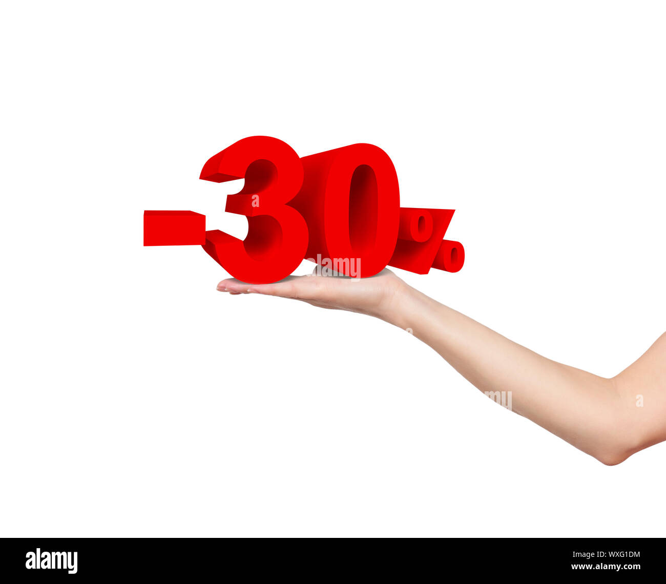 hand holding the discount information Stock Photo - Alamy