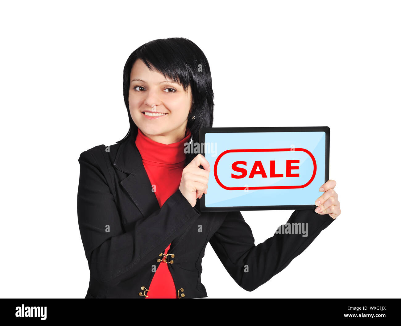 Girl holding tablet sale hi-res stock photography and images - Alamy