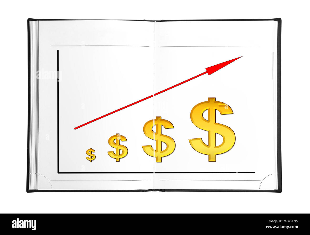 drawing graph of growth in the book Stock Photo - Alamy