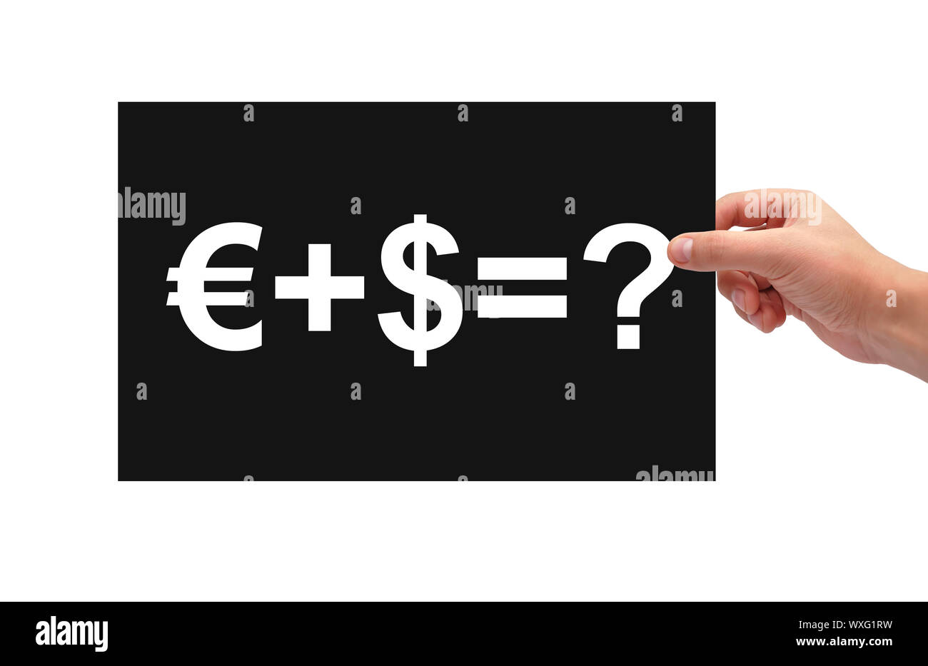 hand holding poster with money formula Stock Photo - Alamy