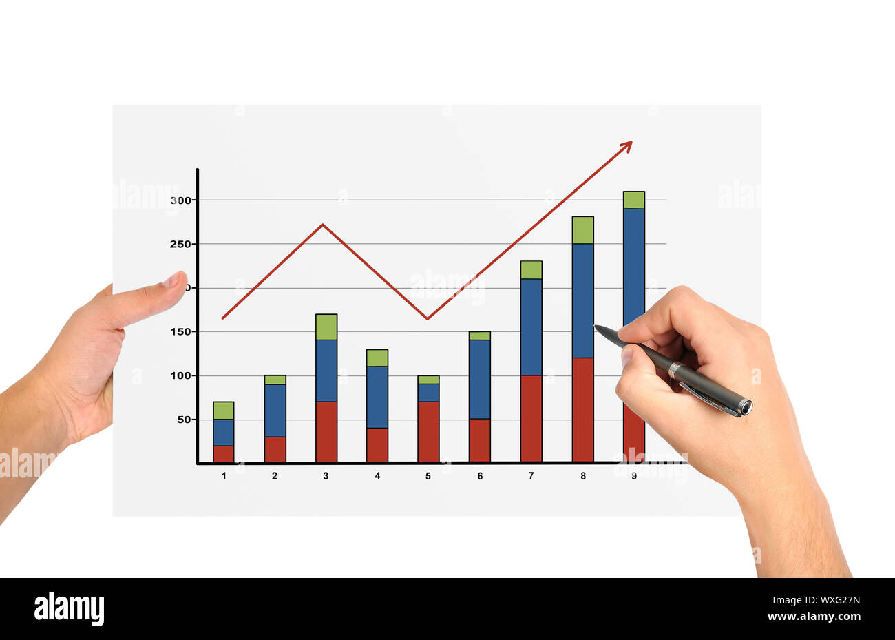 hand drawing graph in paper Stock Photo - Alamy
