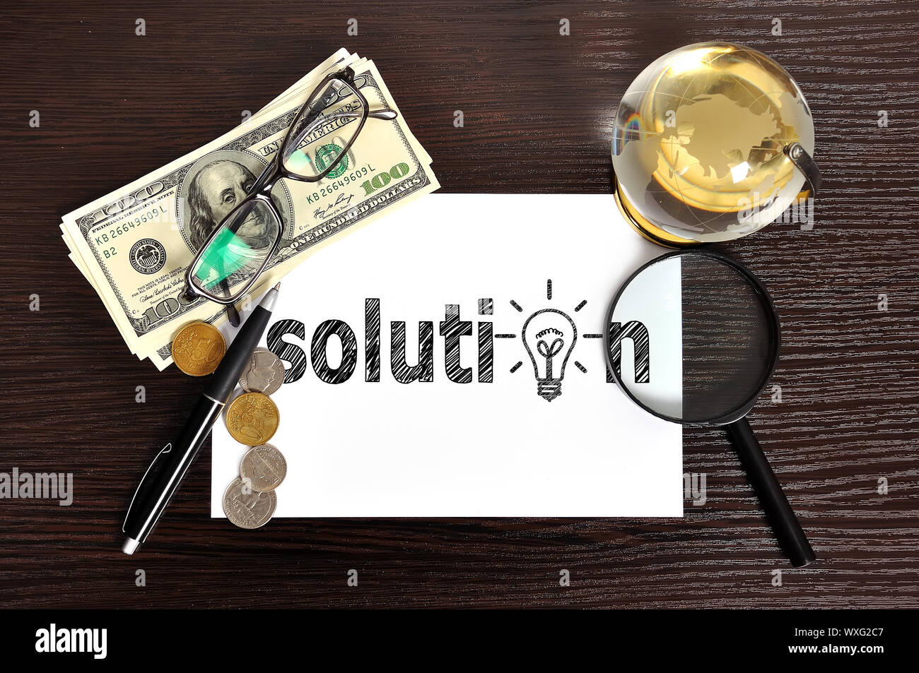 workplace with drawing solution on paper Stock Photo - Alamy