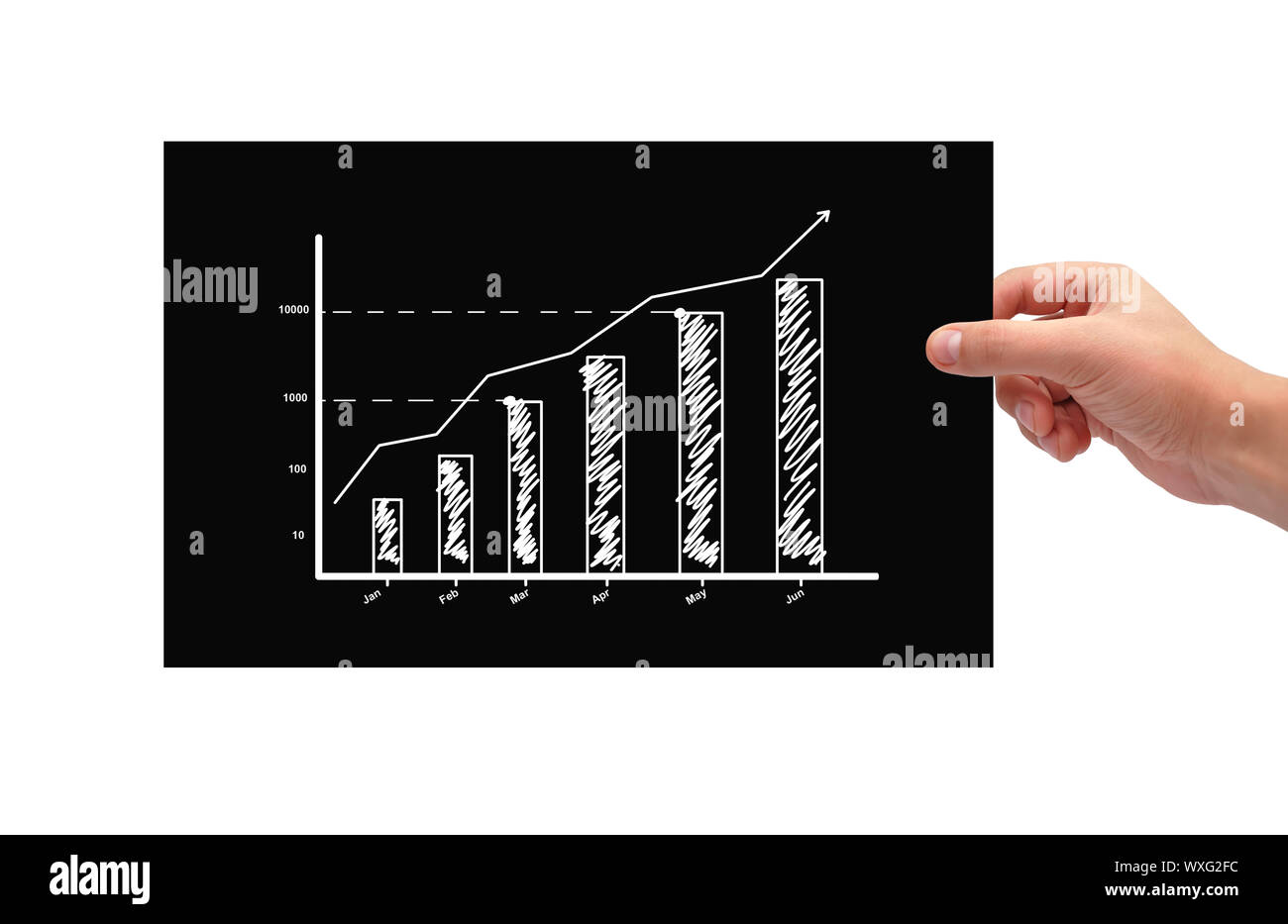 hand holding black poster with chart Stock Photo - Alamy