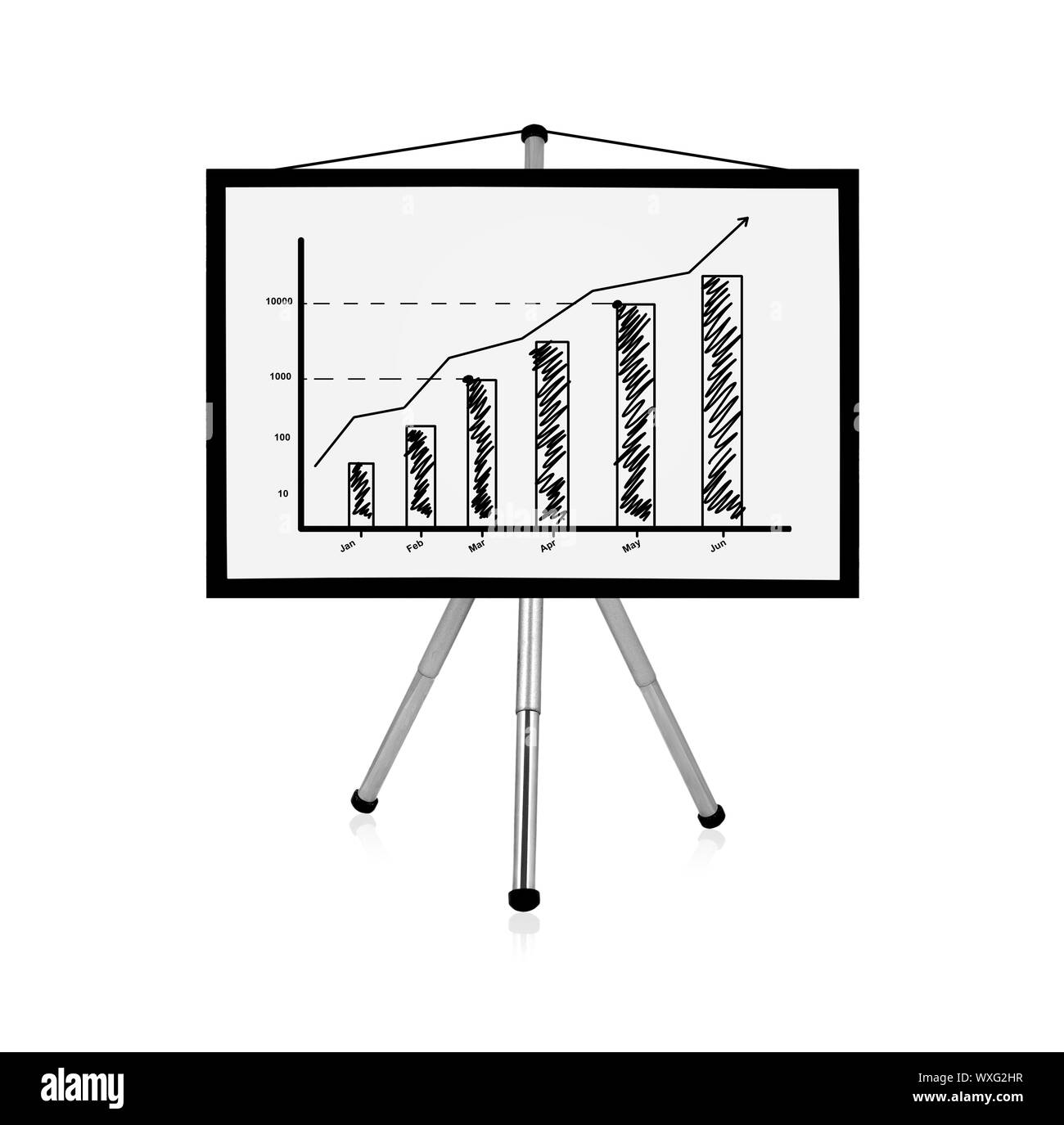 Bar chart showing success Black and White Stock Photos & Images - Alamy