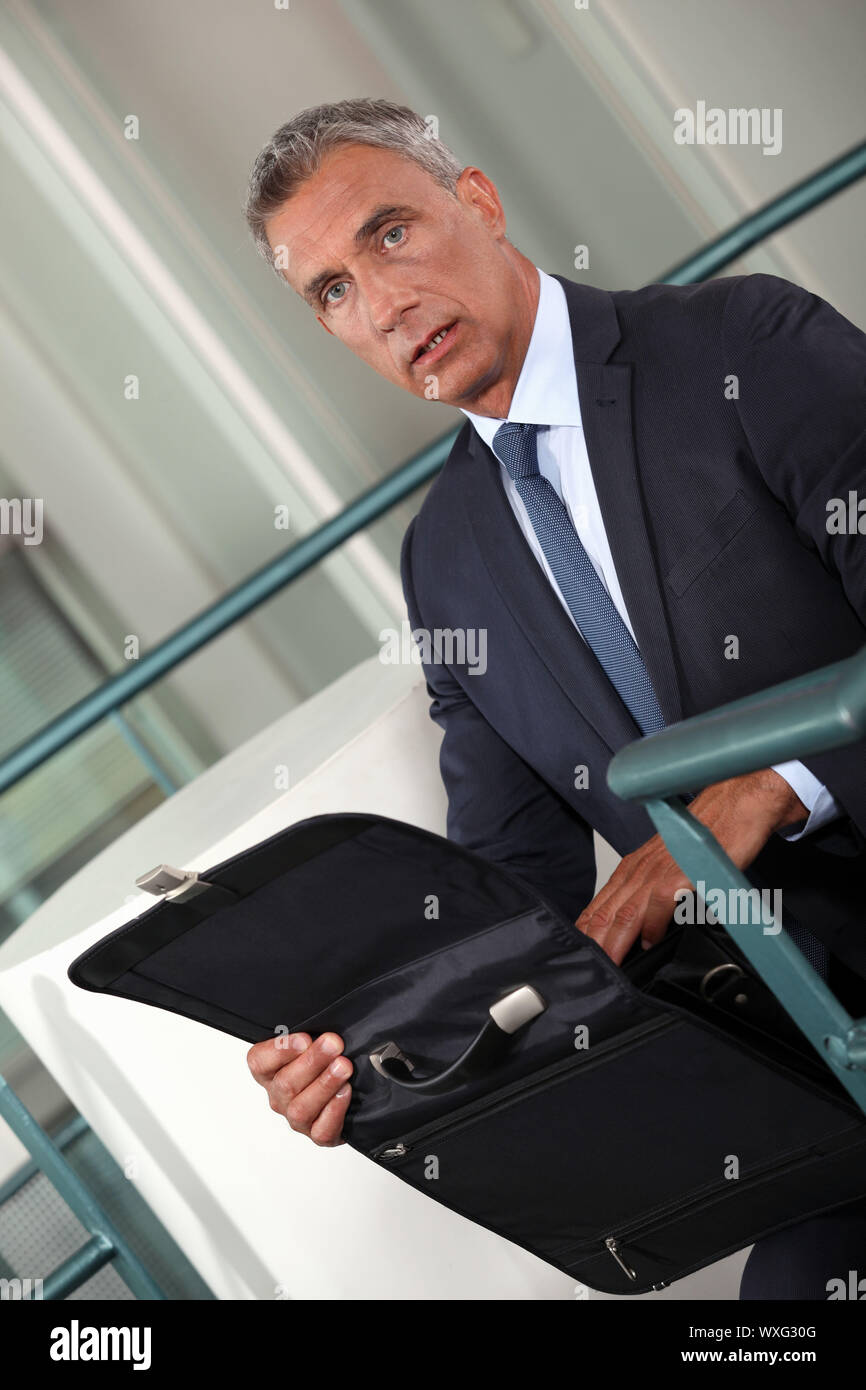 Businessman with a briefcase Stock Photo - Alamy