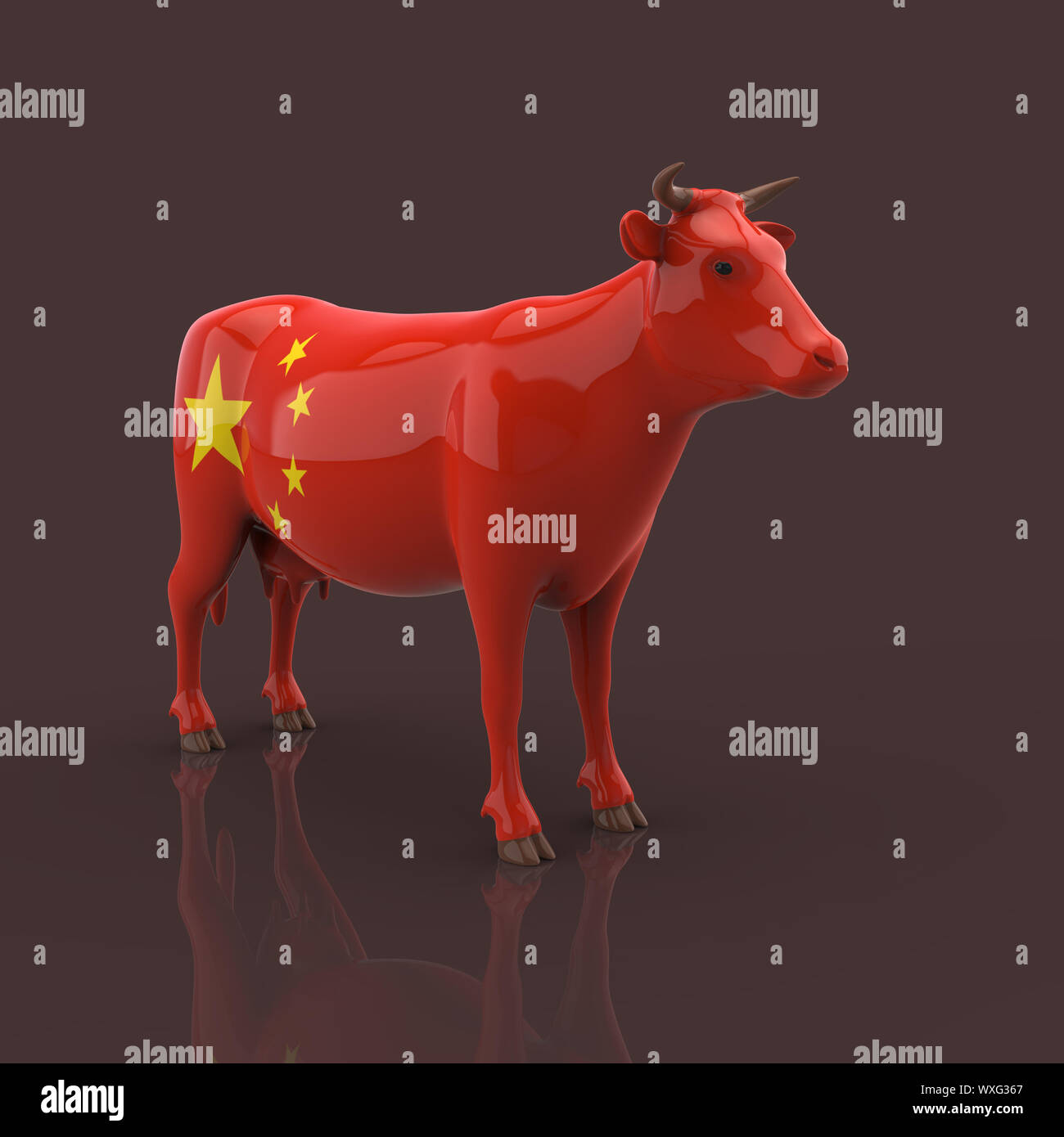 Cow concept - 3D Illustration Stock Photo - Alamy