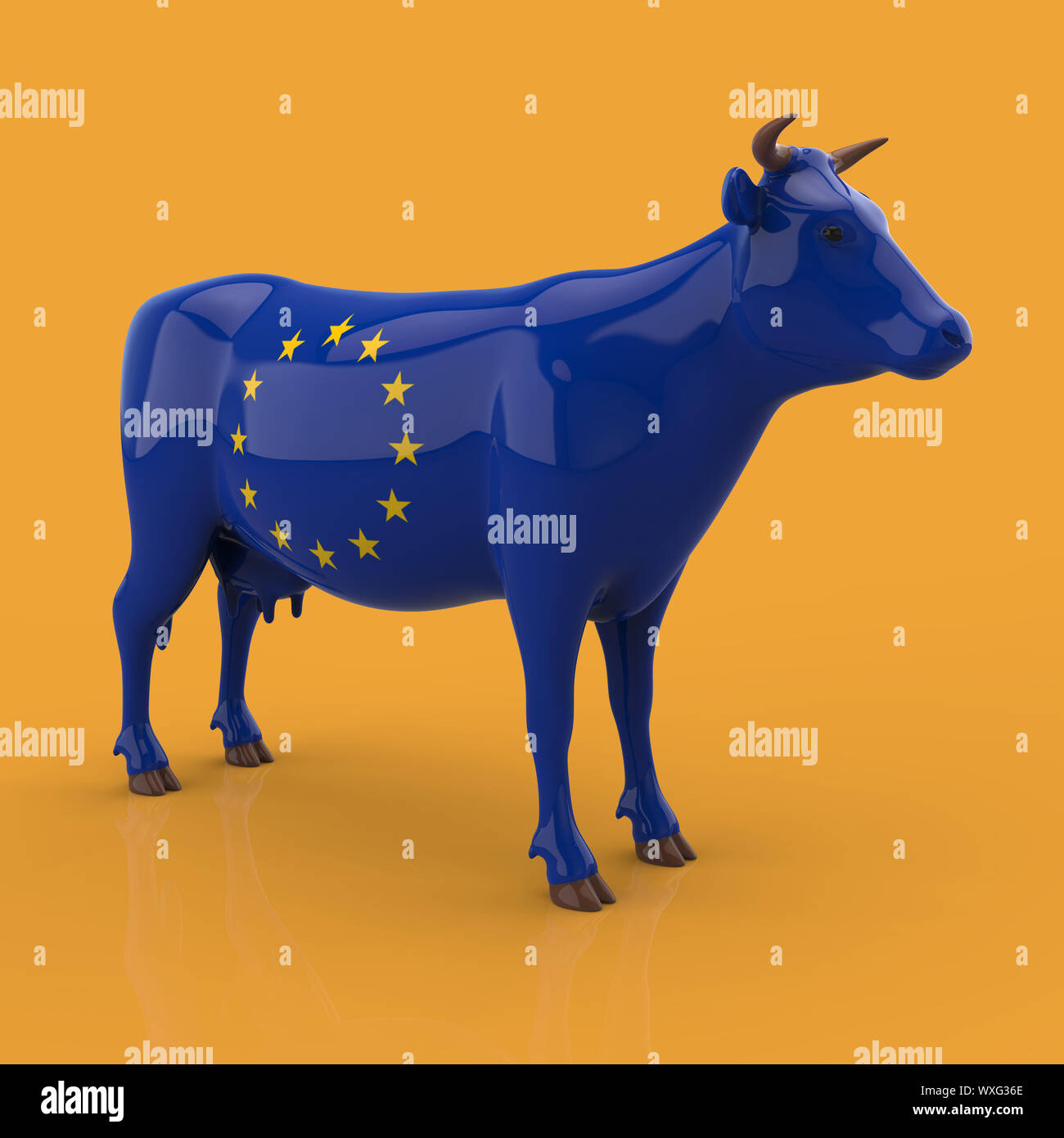 Cow concept - 3D Illustration Stock Photo - Alamy