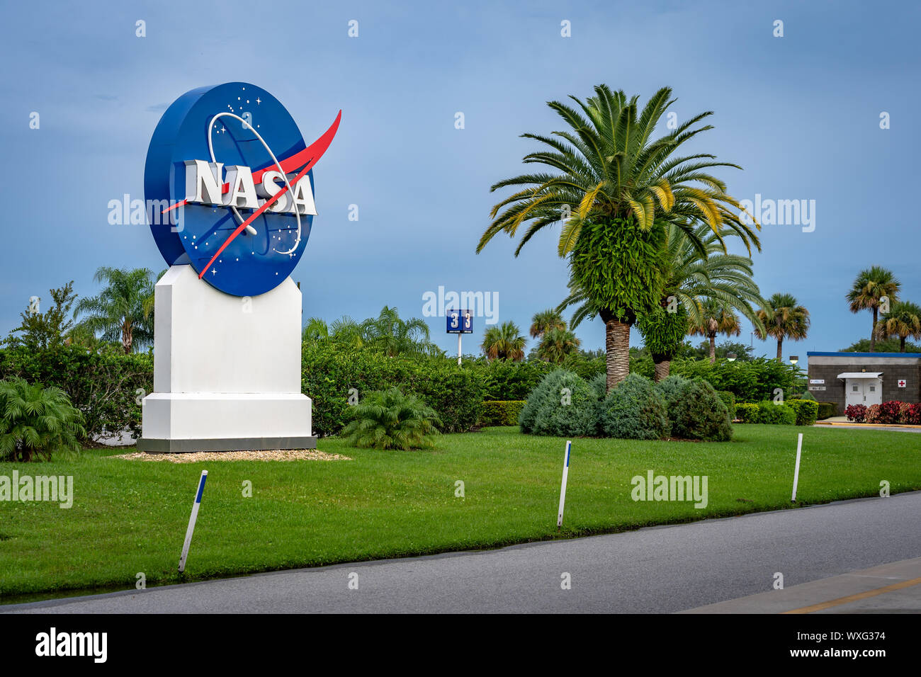 Cape Canaveral, Florida, USA - NASA sign in Kennedy Space center Stock ...