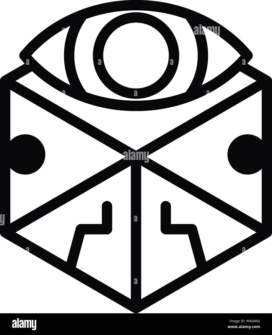 Cube eye alchemy icon. Outline cube eye alchemy vector icon for web ...