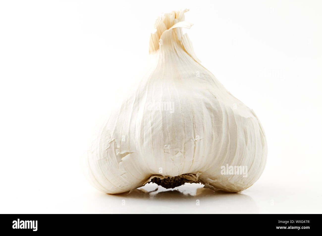 garlic closeup on white background Stock Photo - Alamy