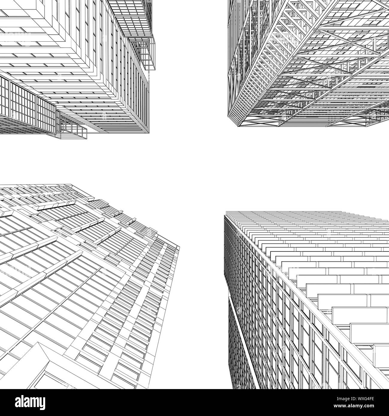 Architecture sketch 3d towers hi-res stock photography and images - Alamy