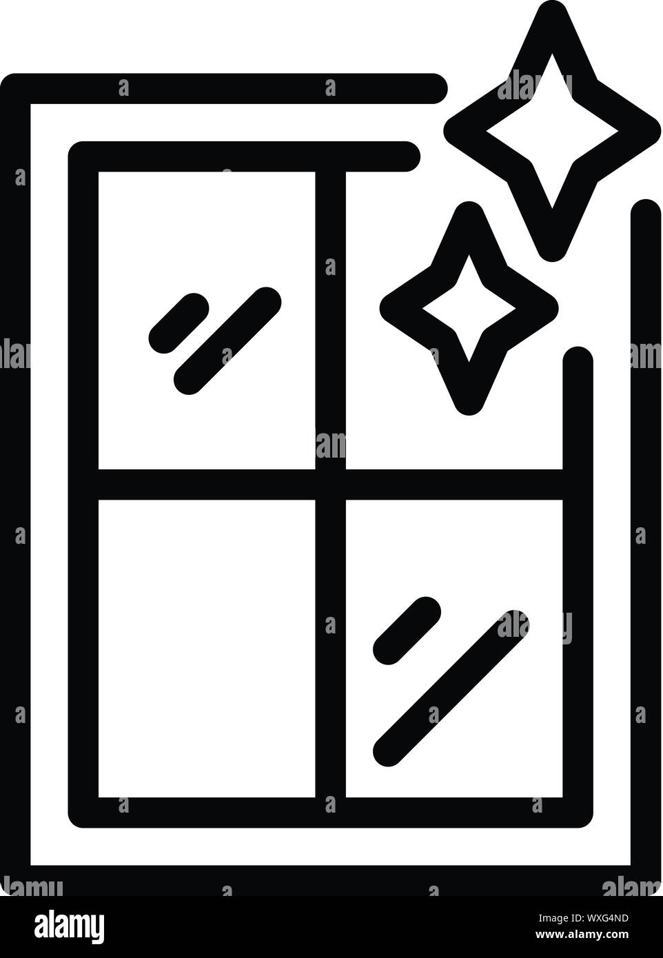 Shining clean window icon. Outline shining clean window vector icon for ...