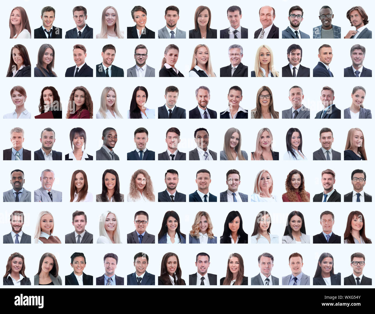 portraits of successful employees isolated on a white Stock Photo - Alamy