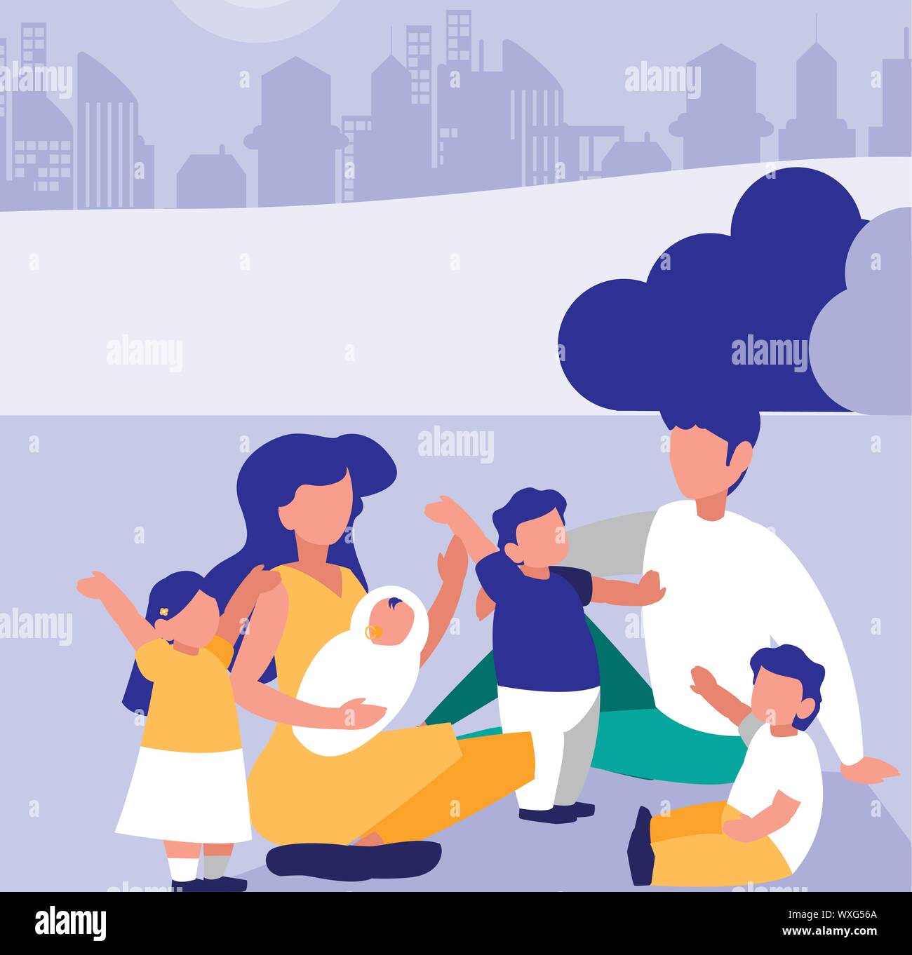 Parents with kids, Family relationship avatar generation and lifestyle ...