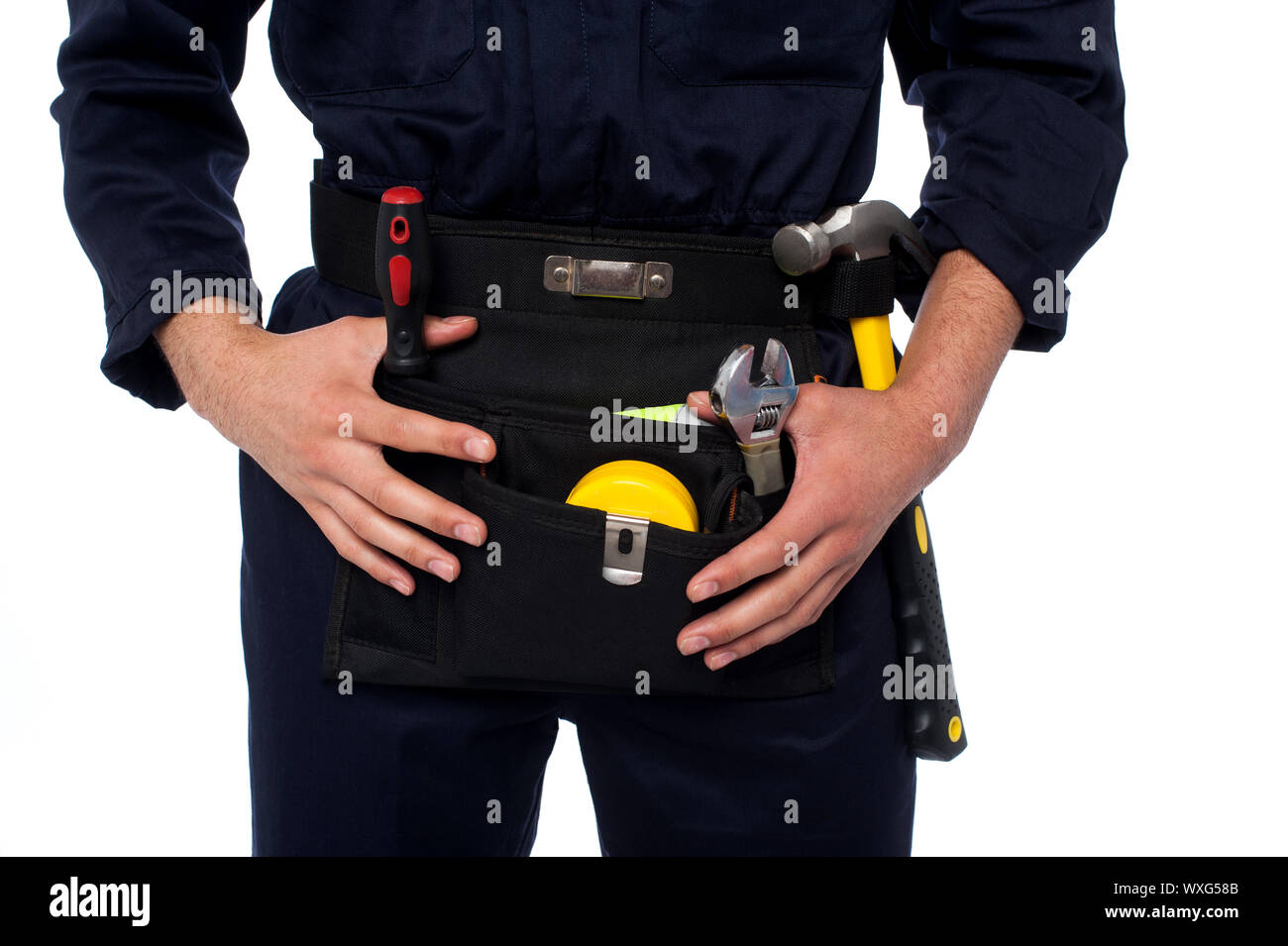 Man wearing tool belt hi-res stock photography and images - Alamy