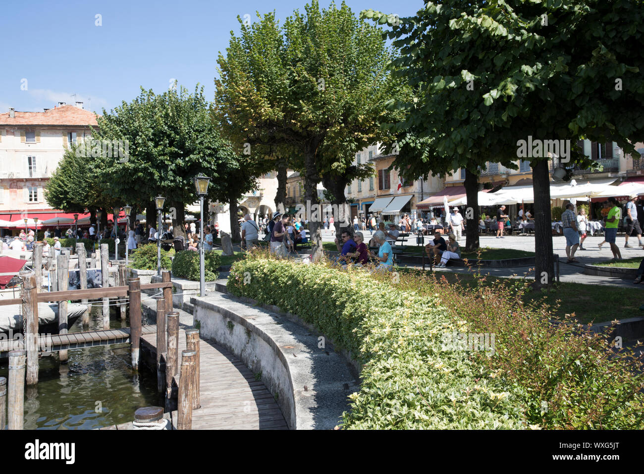 The little port in Orta lake, Orta, Novara, Piedmont, Italy Stock Photo ...