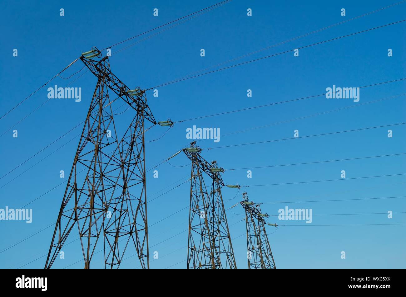 electric high voltage power post Stock Photo - Alamy