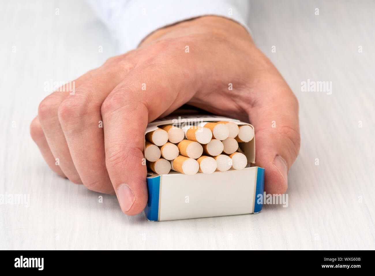 Man offer a cigarette. Cigarette addiction. Tobacco nicotine smoke ...