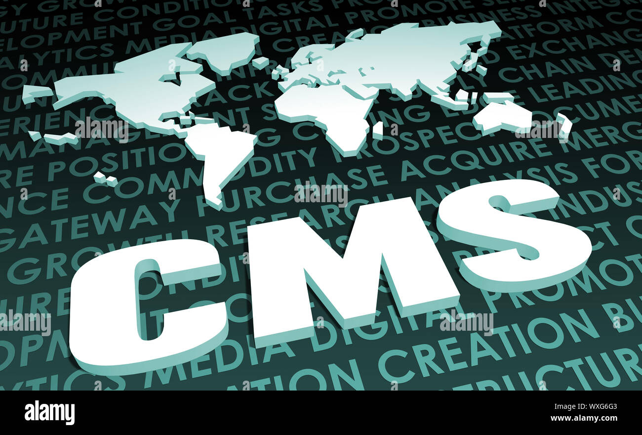 CMS Industry Global Standard on 3D Map Stock Photo - Alamy