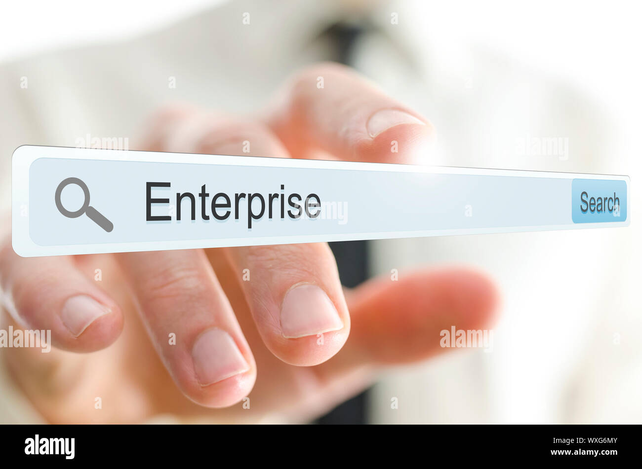Word Enterprise written in search bar on virtual screen Stock Photo - Alamy