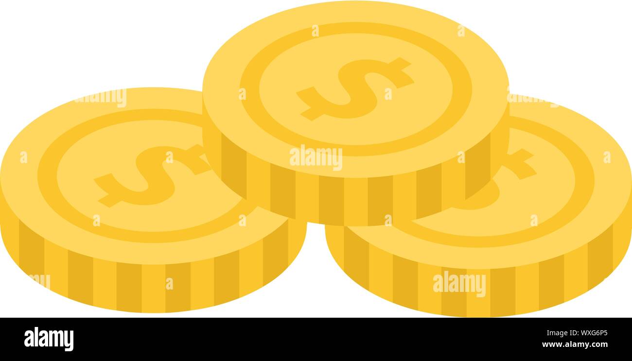 Coins stack icon. Isometric of coins stack vector icon for web design ...