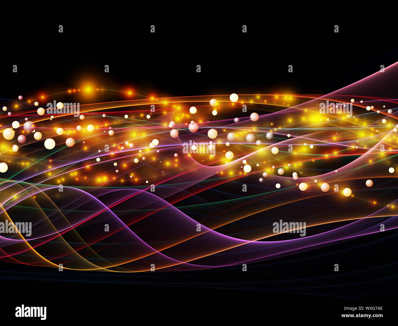 Artistic abstraction composed of lights, fractal and custom design ...