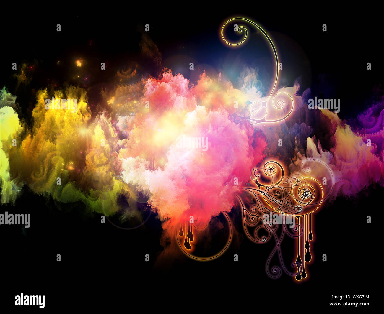 Backdrop of decorative shapes and fractal elements to complement your ...