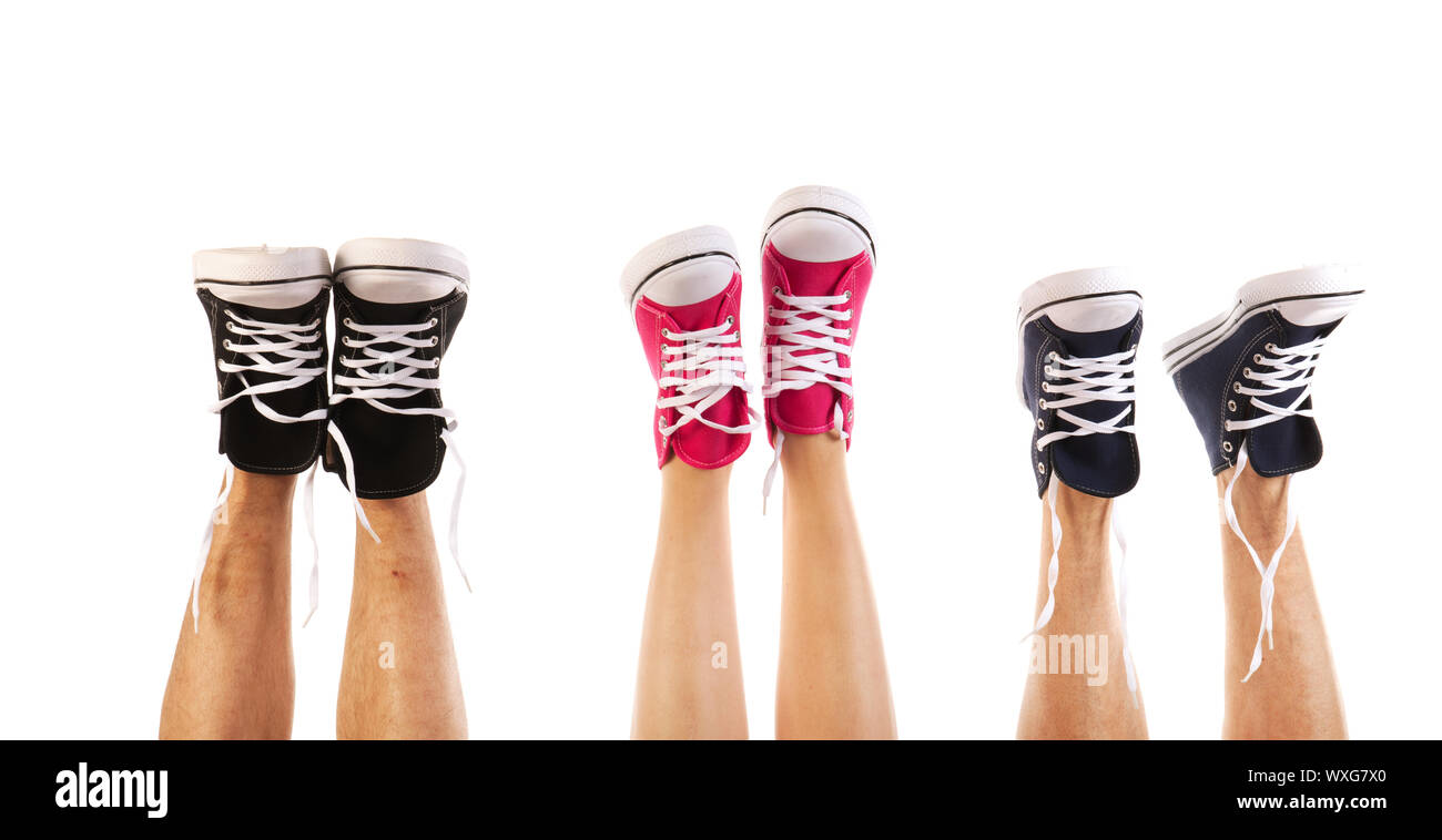 Feet in basketball shoes isolated over white background Stock Photo - Alamy