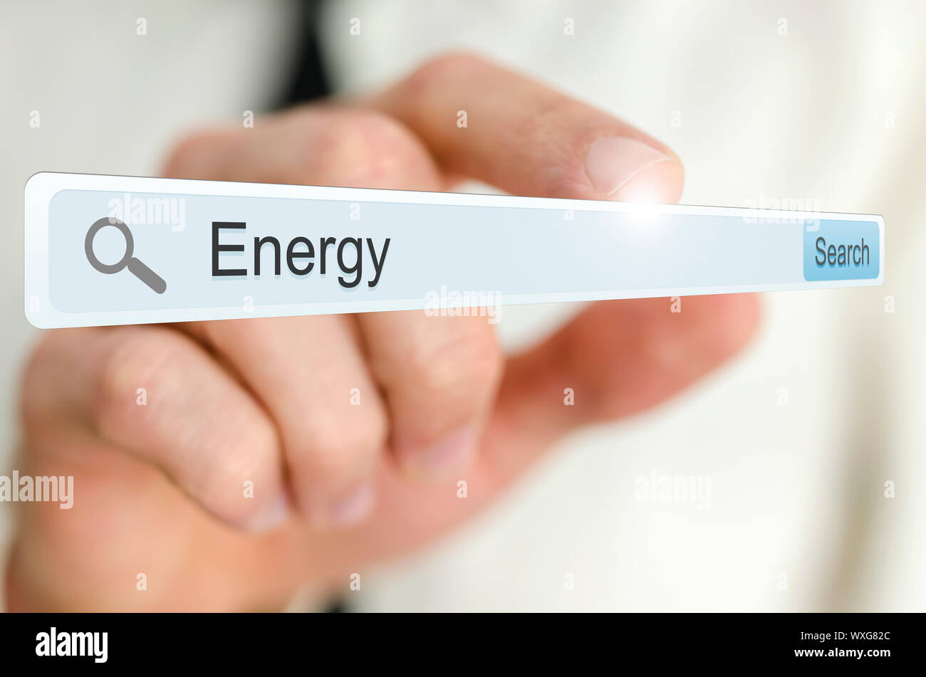 Word Energy written in search bar on virtual screen Stock Photo - Alamy
