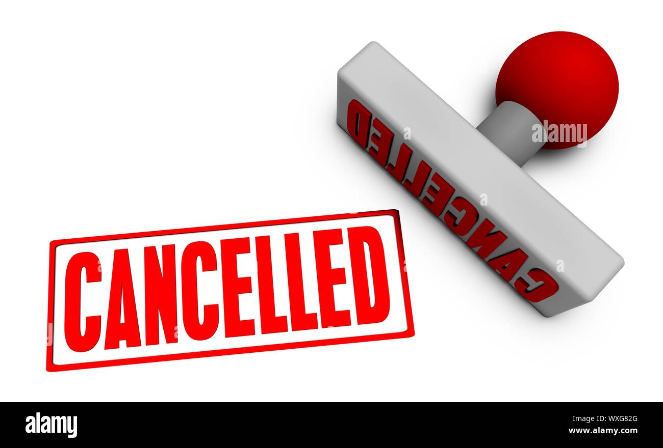 Event cancelled stamp hi-res stock photography and images - Alamy