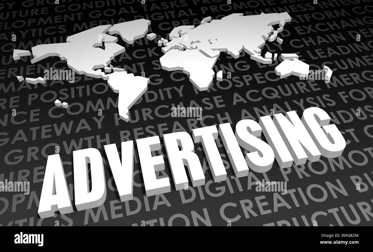 Advertising Industry Global Standard on 3D Map Stock Photo - Alamy