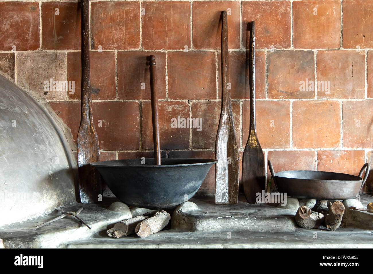 Traditional spanish kitchen at Intramuros, Manila, Philippines Stock ...