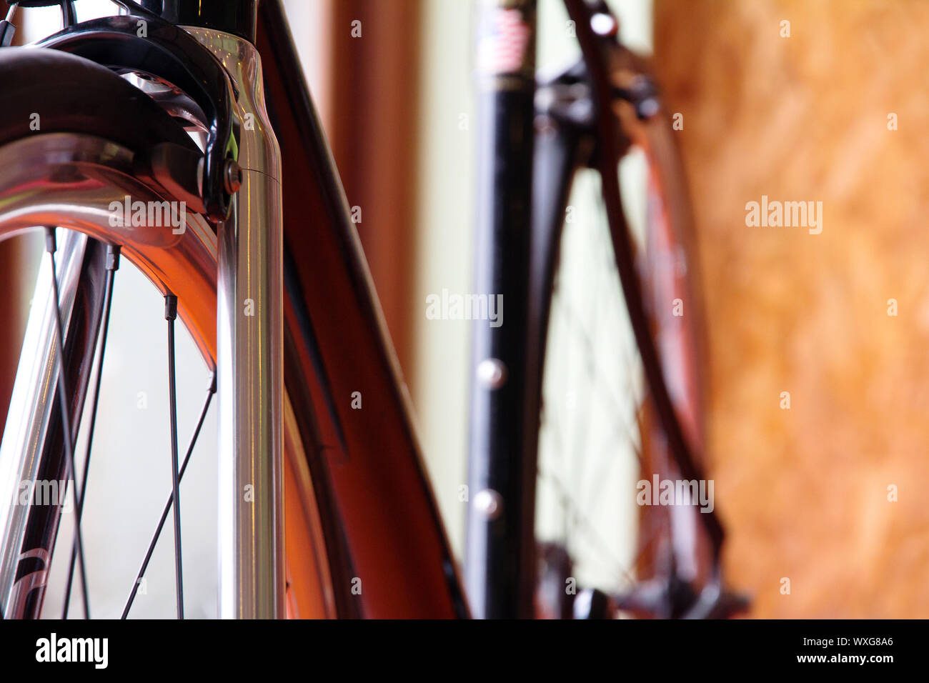 Low-down Shot of Bicycle Wheels Stock Photo - Alamy