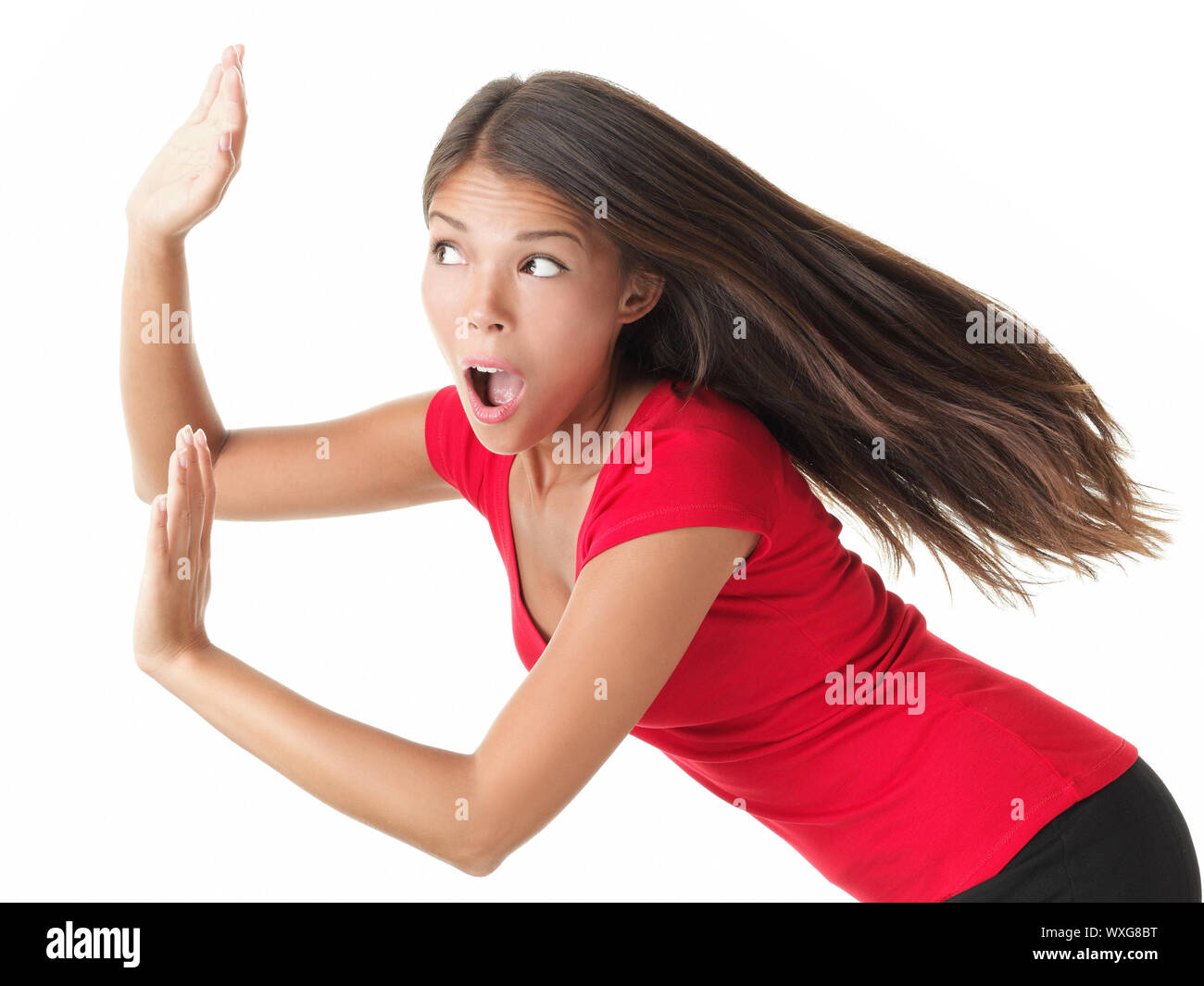 Pushing herself hi-res stock photography and images - Alamy