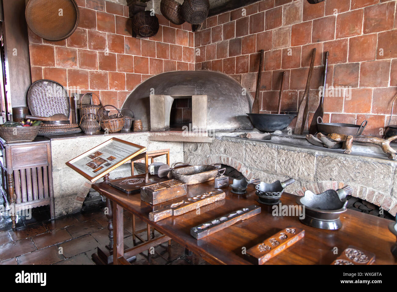 Traditional spanish kitchen at Intramuros, Manila, Philippines Stock ...