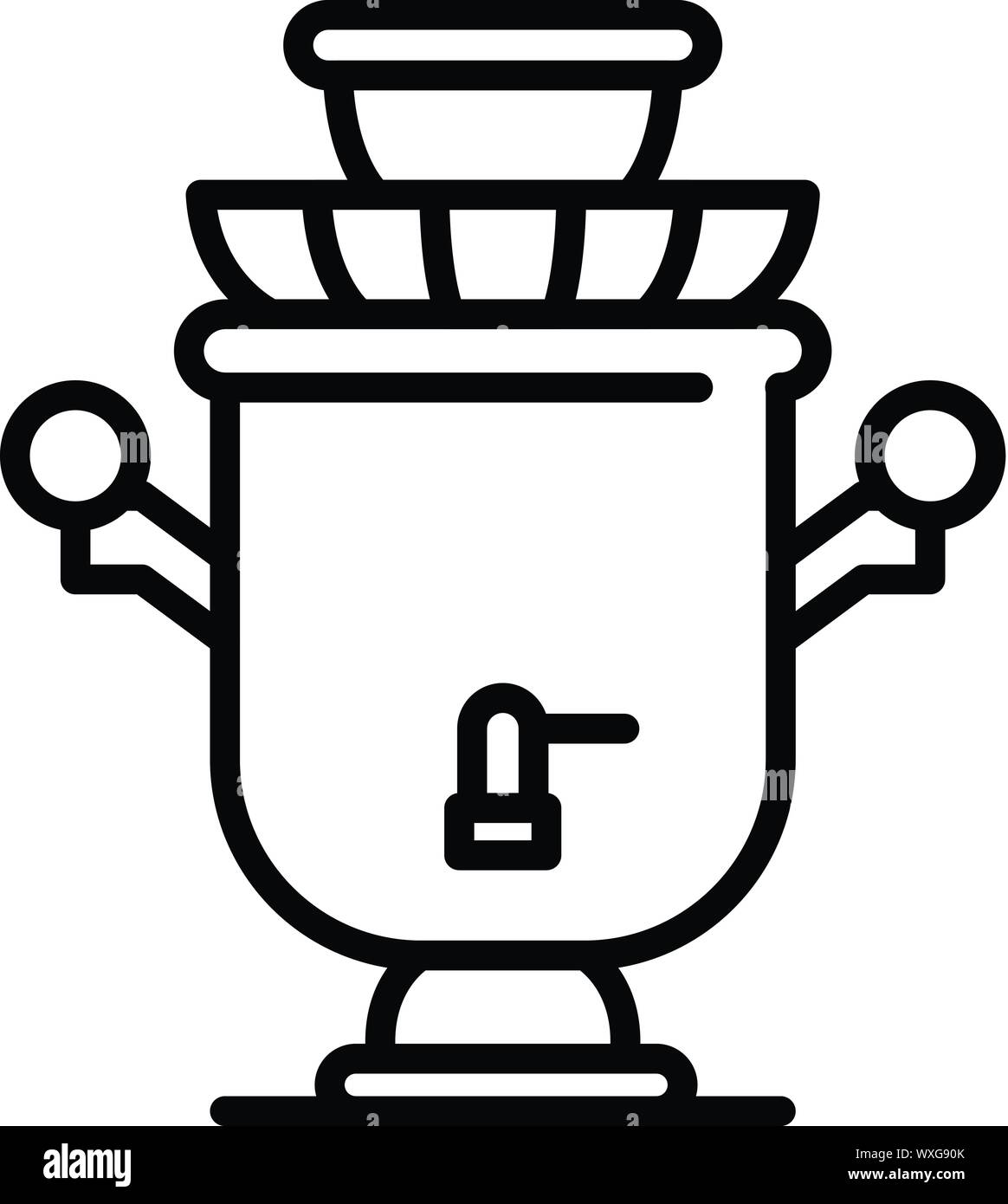 Old samovar icon. Outline old samovar vector icon for web design ...