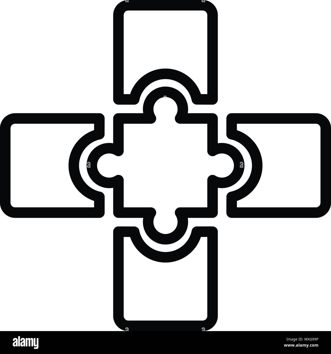 Jigsaw Combination Icon Outline Jigsaw Combination Vector Icon For Web Design Isolated On White