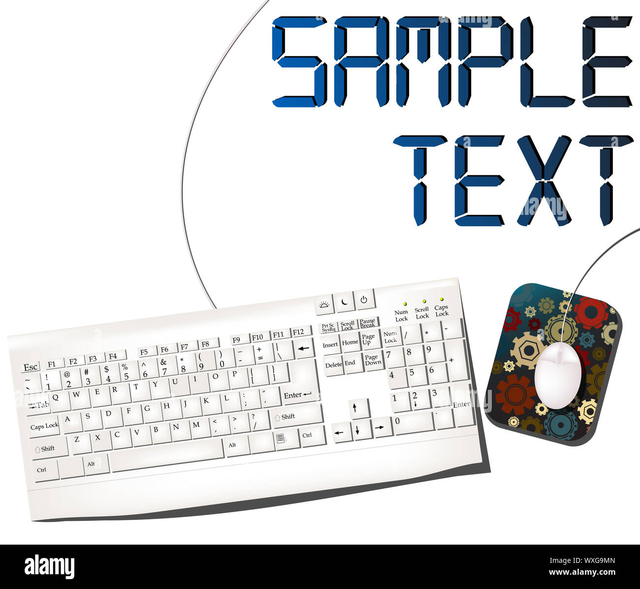 Mouse and keyboard, isolated objects over white background Stock Photo ...