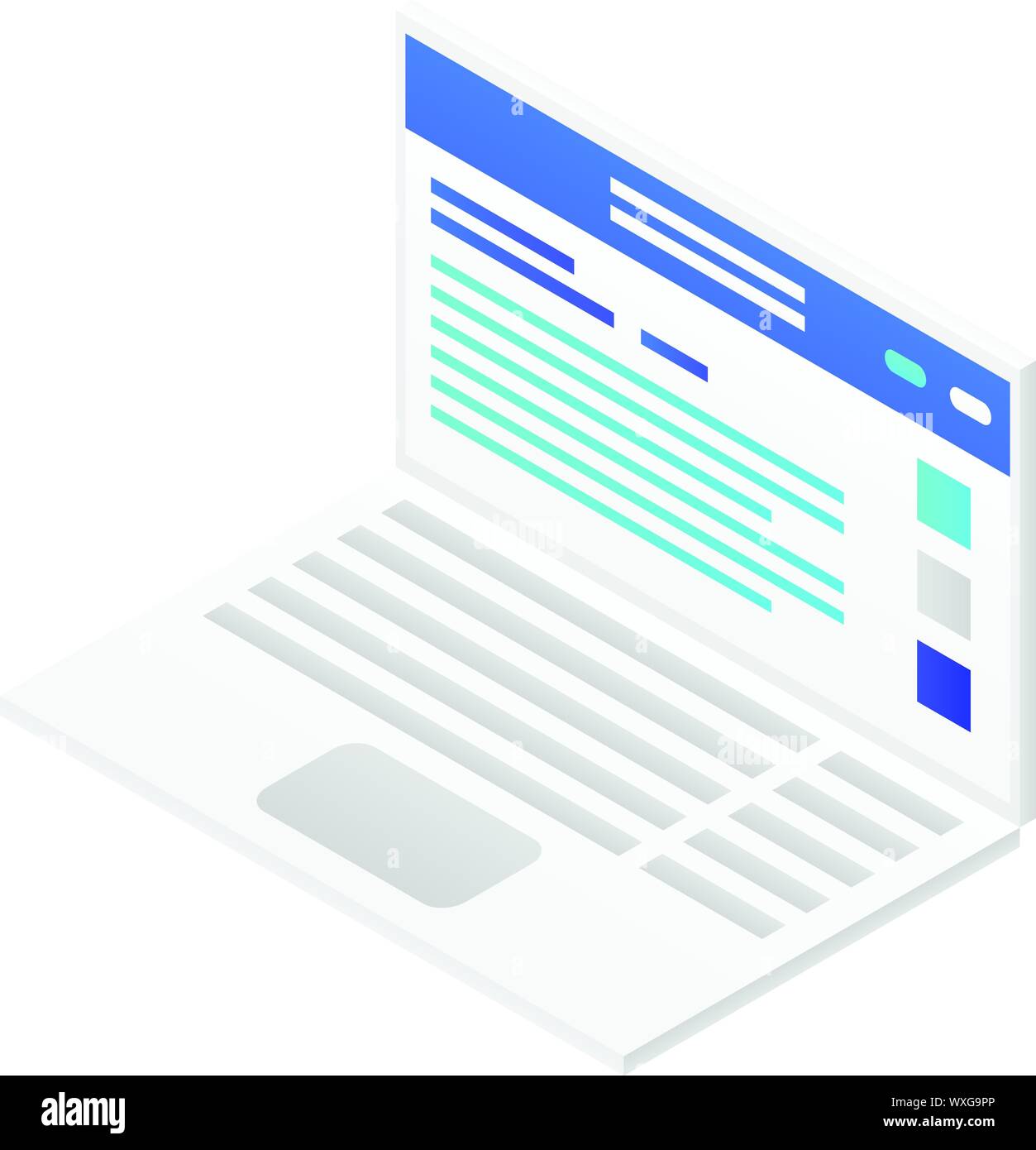 Laptop icon. Isometric of laptop vector icon for web design isolated on ...