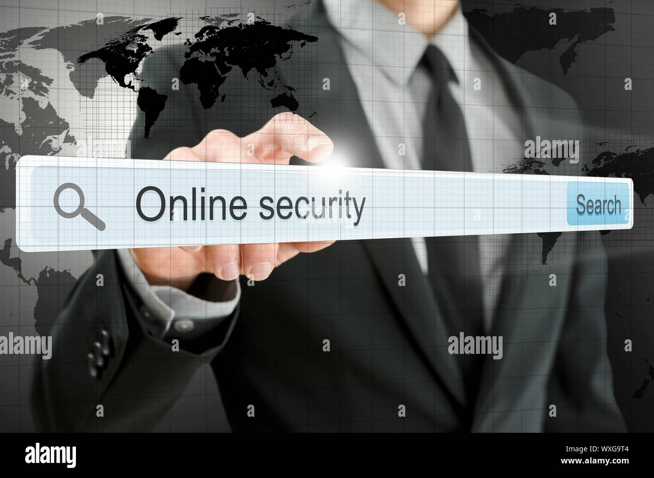Online security written in search bar on virtual screen Stock Photo - Alamy