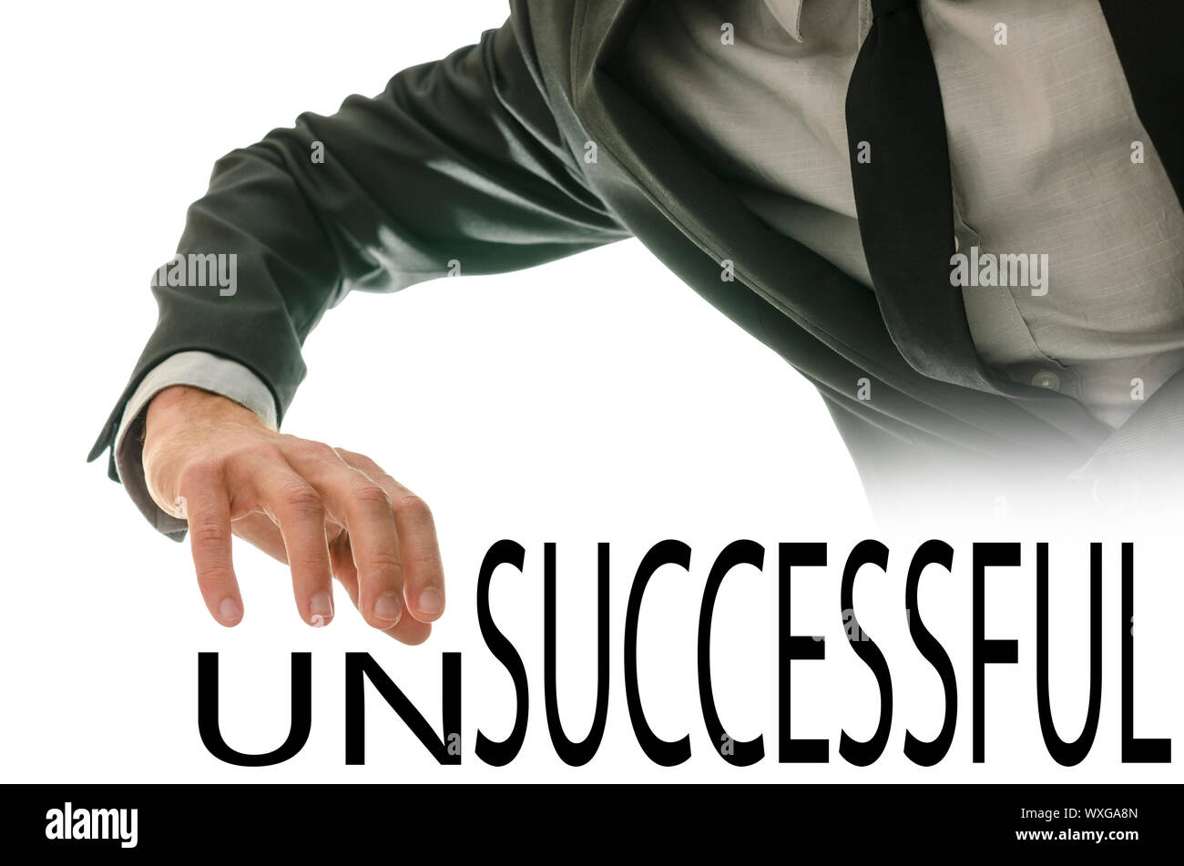 Changing word Unsuccessful into Successful by pushing away letters UN ...