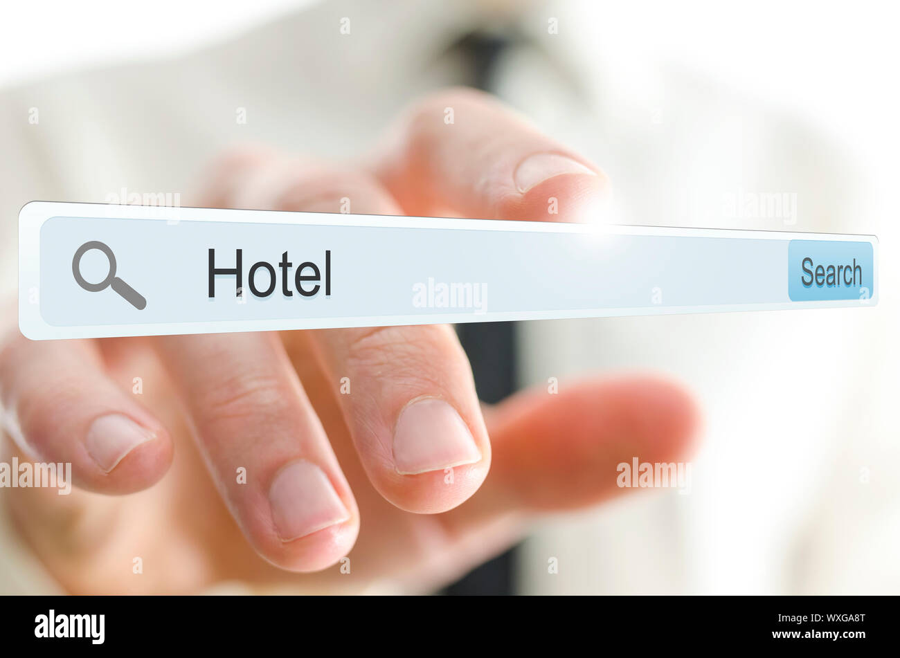 Word Hotel written in search bar on virtual screen Stock Photo - Alamy