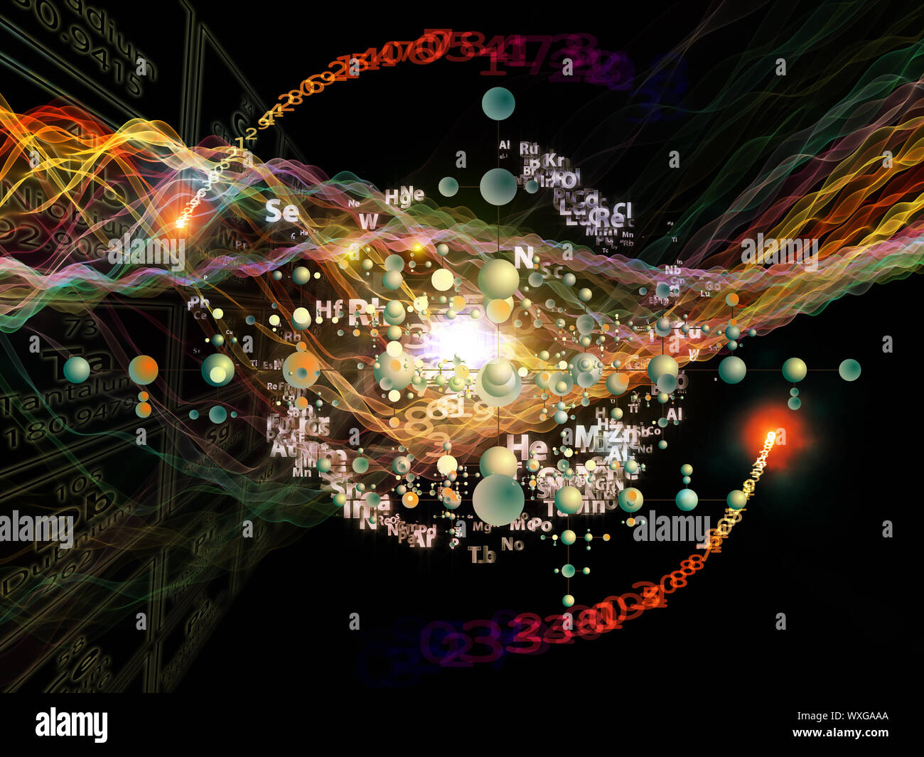 Backdrop of chemistry related design elements on the subject of ...