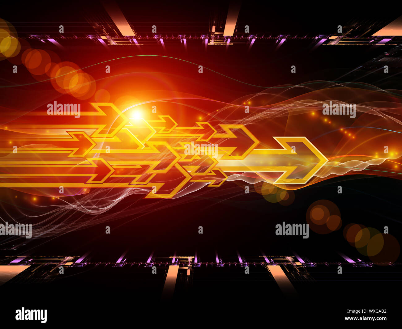 Design composed of arrows and directional abstract forms as a metaphor ...