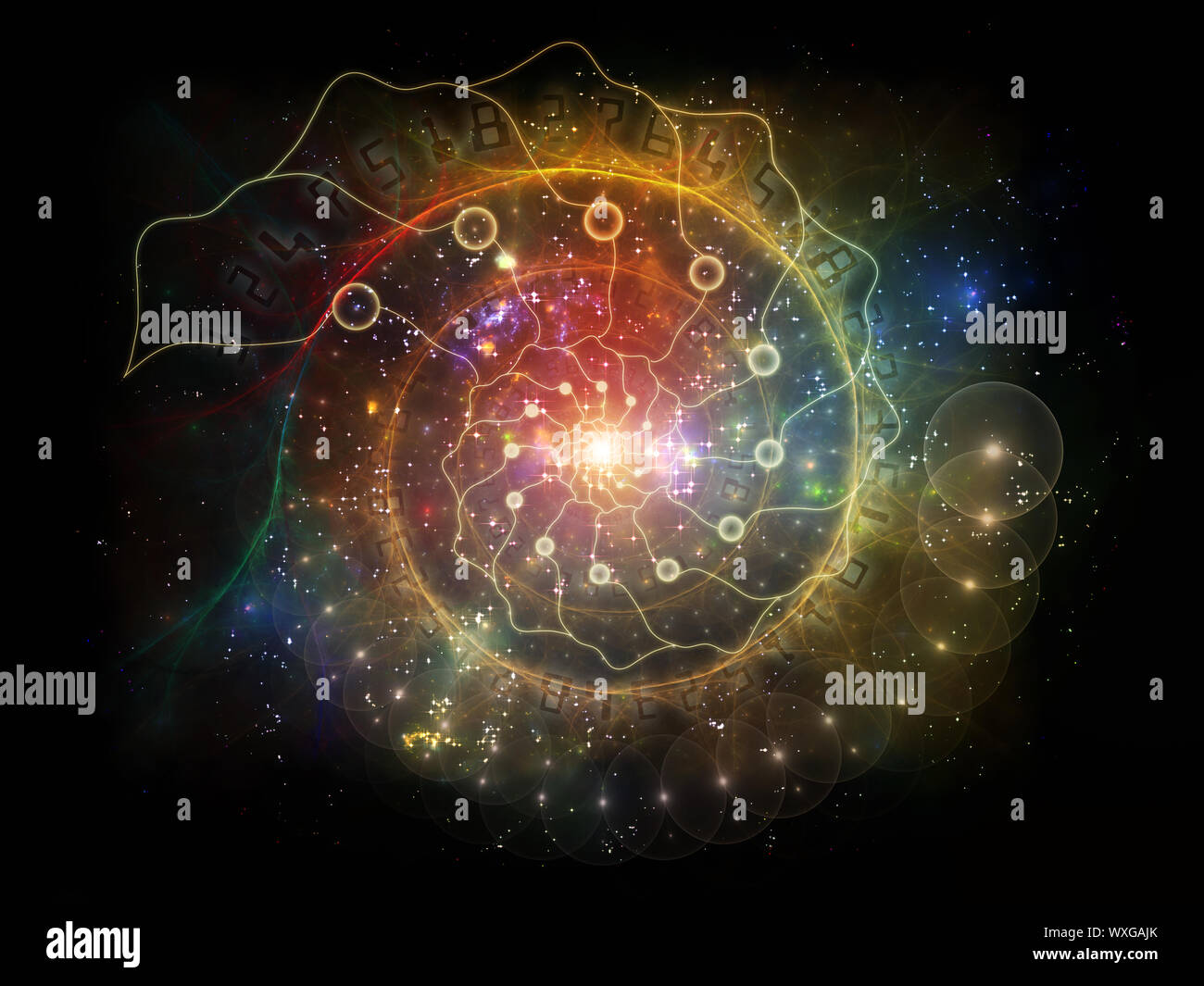 Background design of spiral elements on the subject of design, science ...
