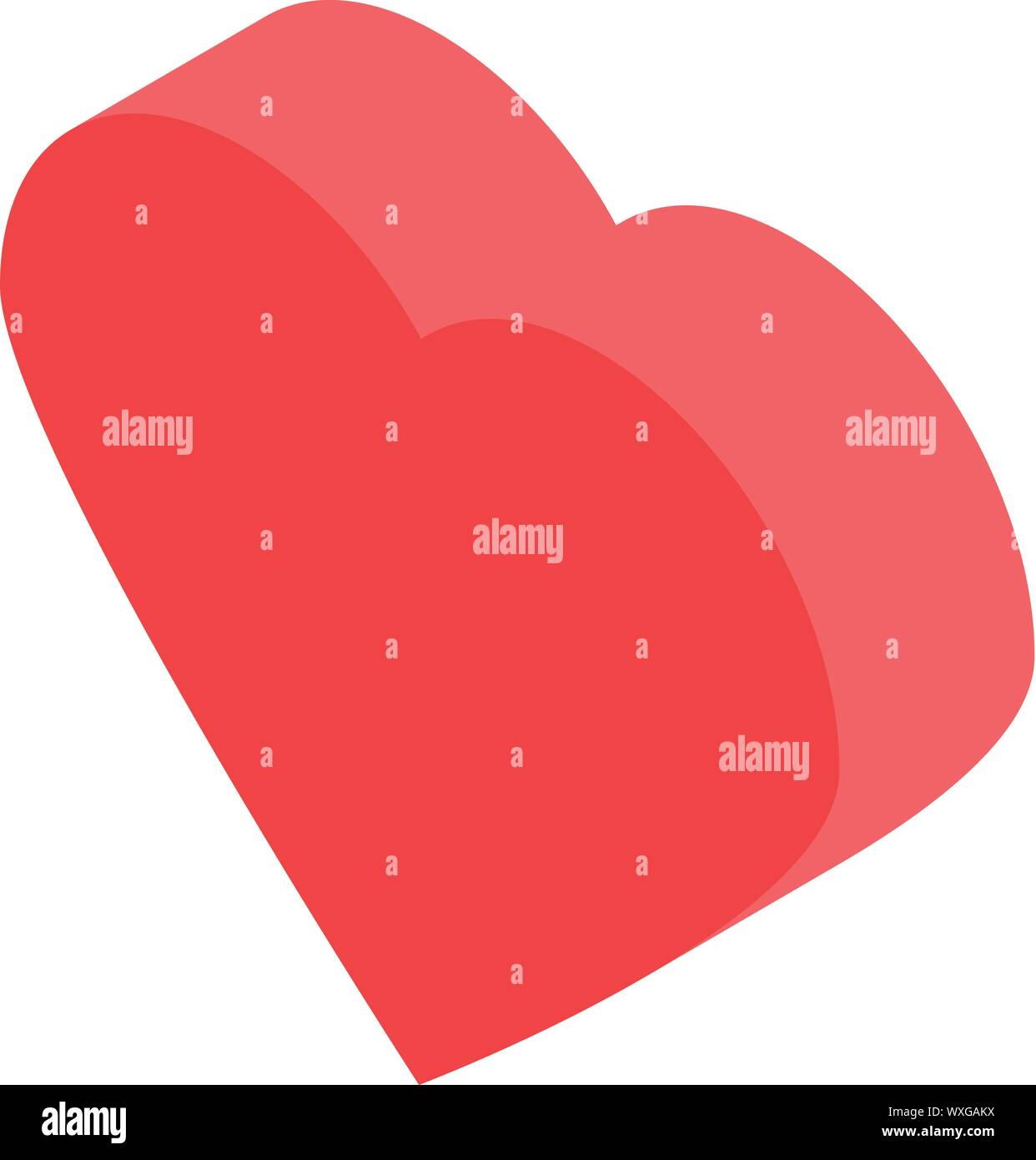 Red heart icon. Isometric of red heart vector icon for web design ...