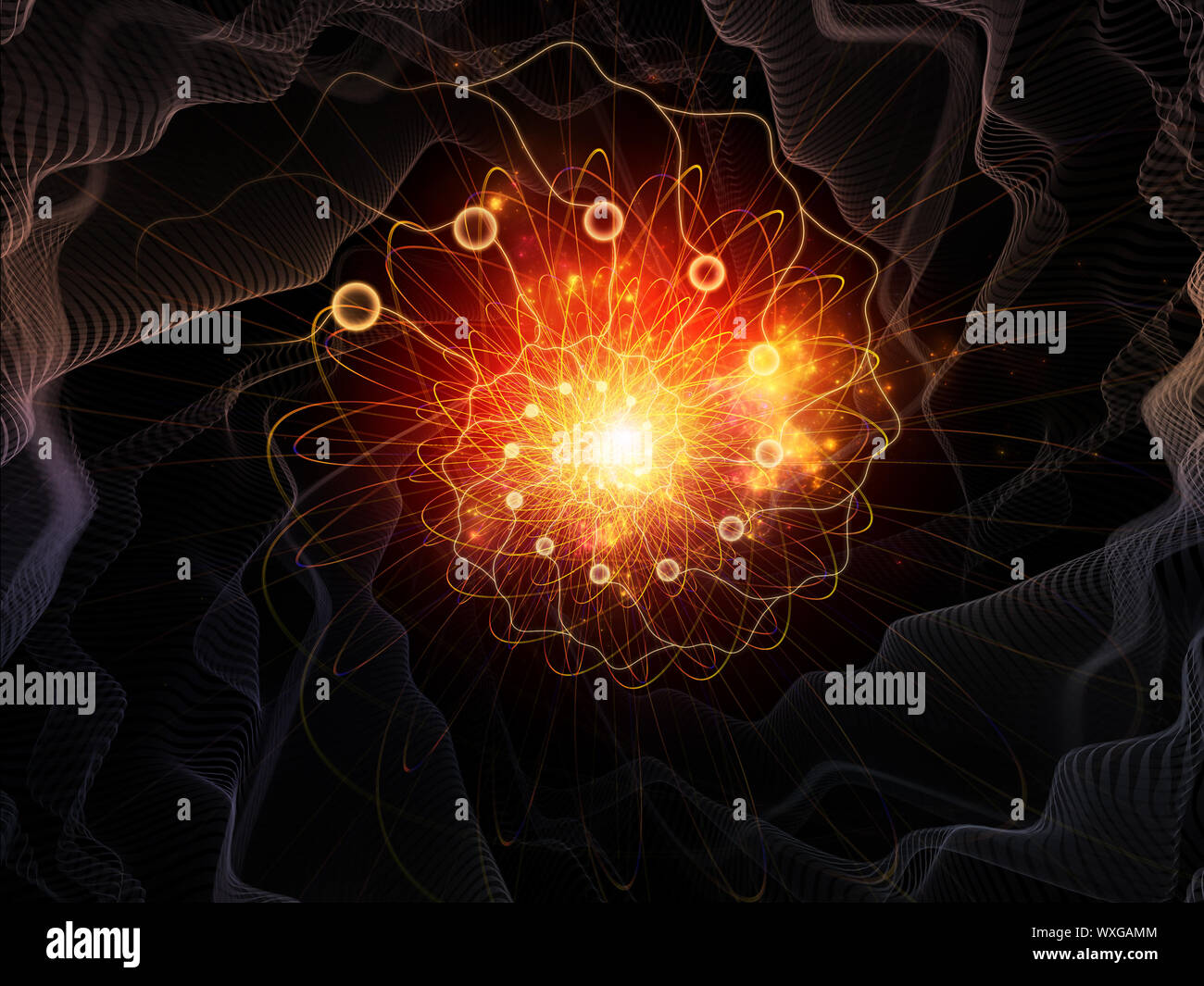 Backdrop of spiral elements on the subject of design, science and ...