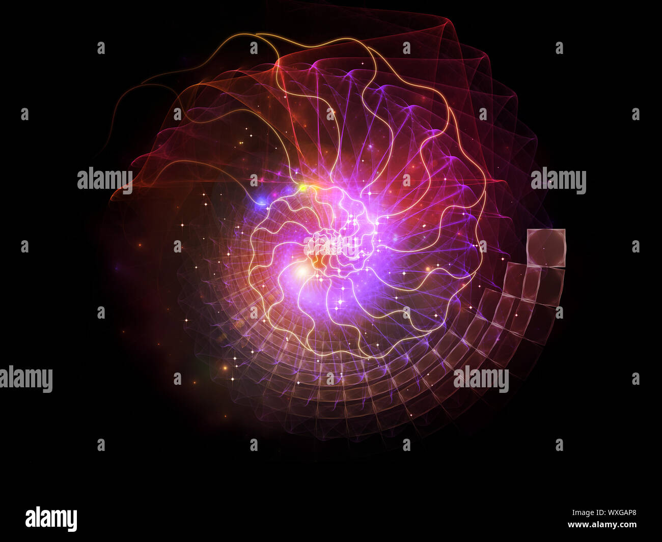 Composition of spiral elements to serve as a supporting backdrop for ...