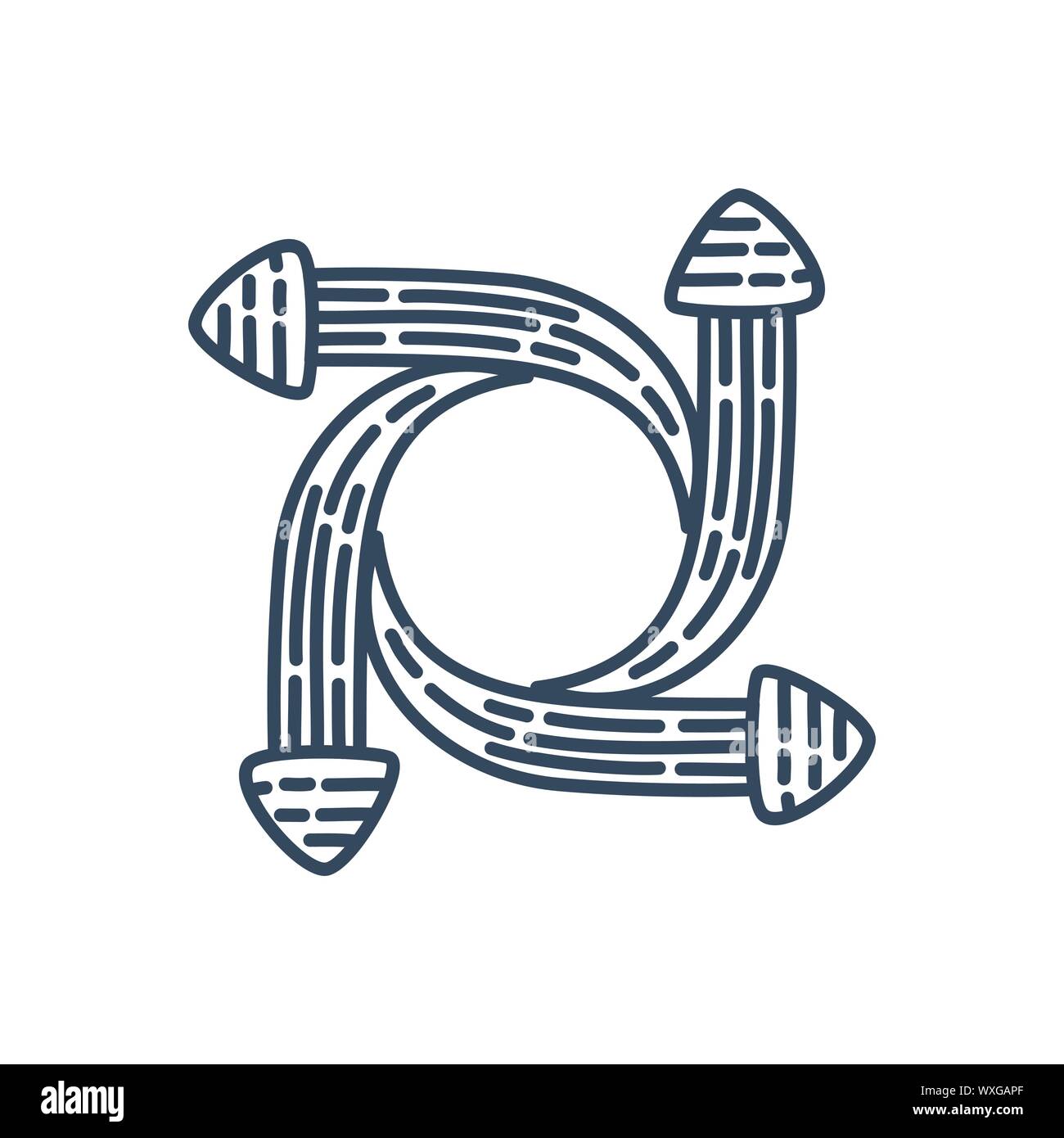 Four Rotation Arrow Direction collection Vector outline Stock Vector ...